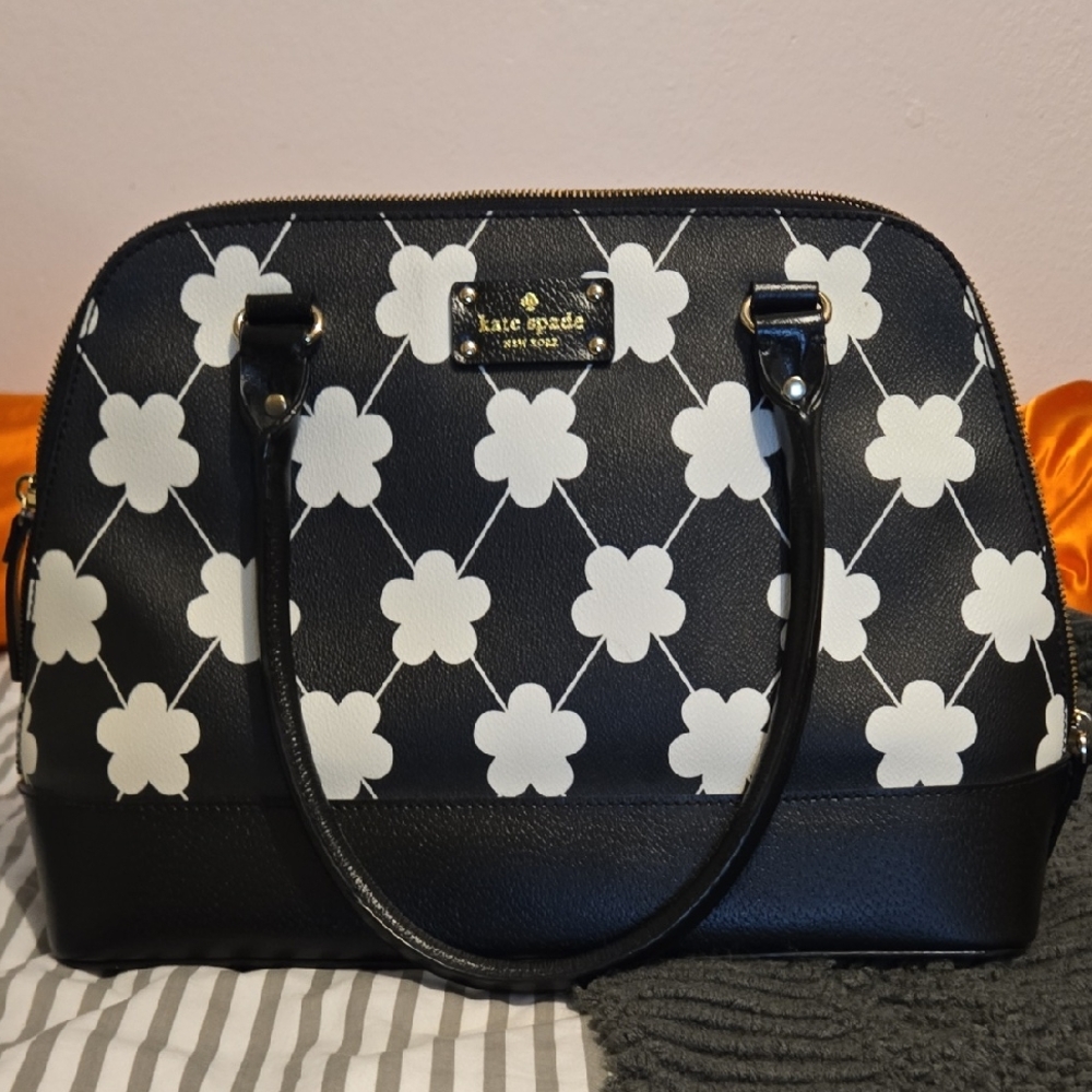 Kate Spade Black And White Cloud Satchel - Gem
